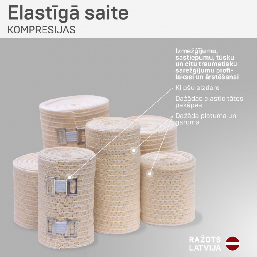 Elastic medical bandage ribbon compressive. High stretch, 100 mm ...